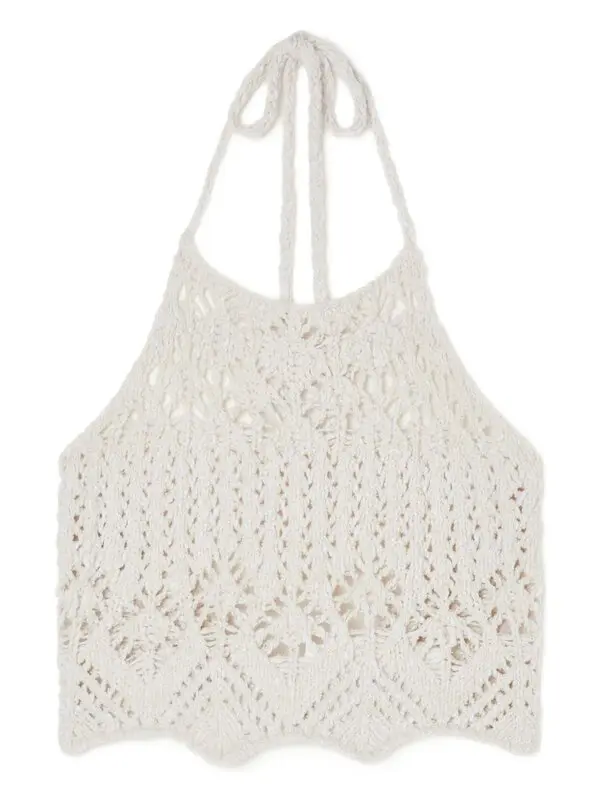 Alanui Crochet Halterneck Top - Cream