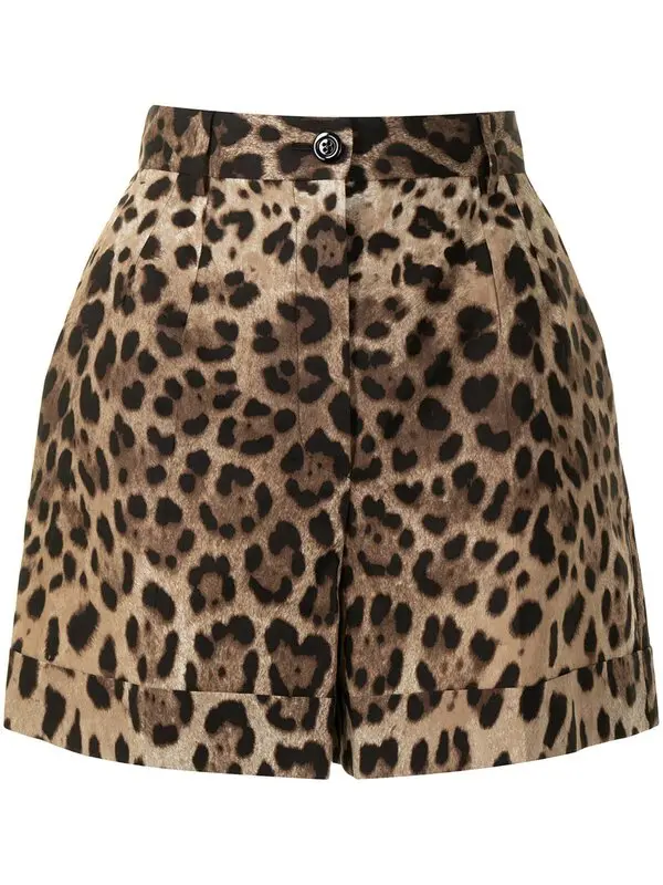 Dolce & Gabbana Printed Cotton Thigh-length Shorts - Brown