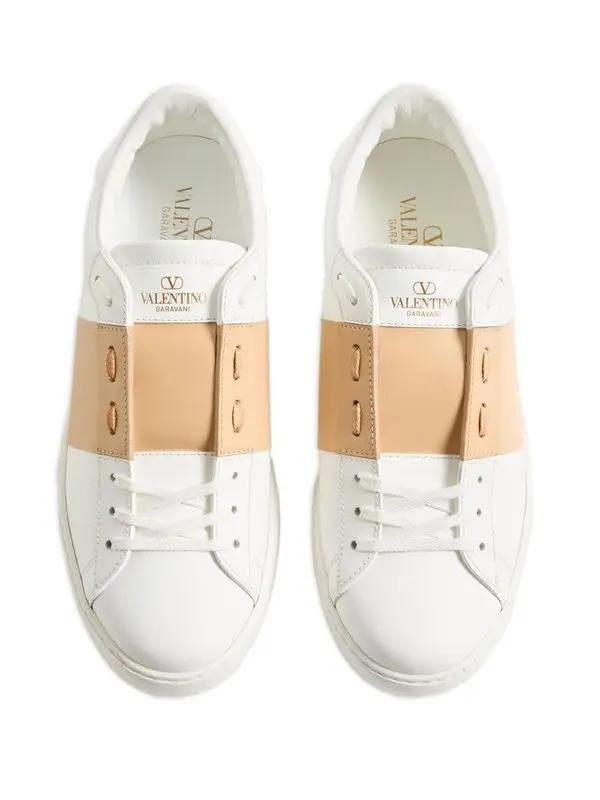 Valentino Garavani Low Top Open Leather Sneakers