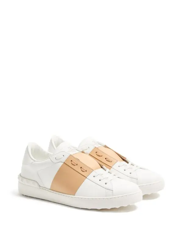 Valentino Garavani Low Top Open Leather Sneakers