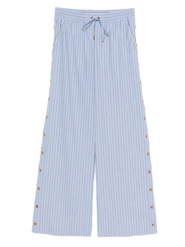 Zimmermann Striped Wide Leg Trousers - Clear Blue
