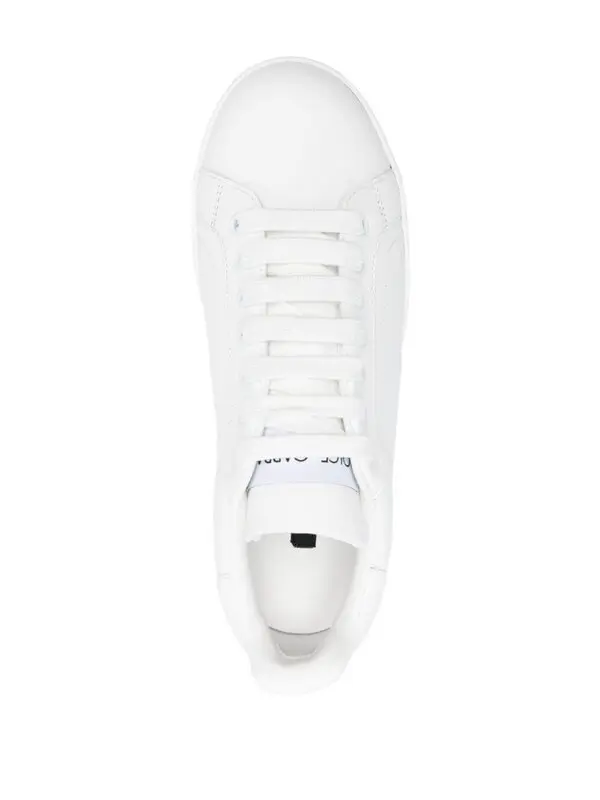 Dolce & Gabbana Portofino Leather Sneakers - White
