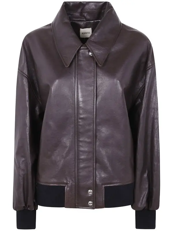 Khaite Shelman Leather Jacket - Brown