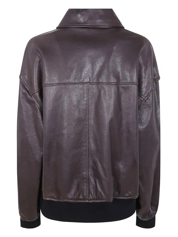 Khaite Shelman Leather Jacket - Brown