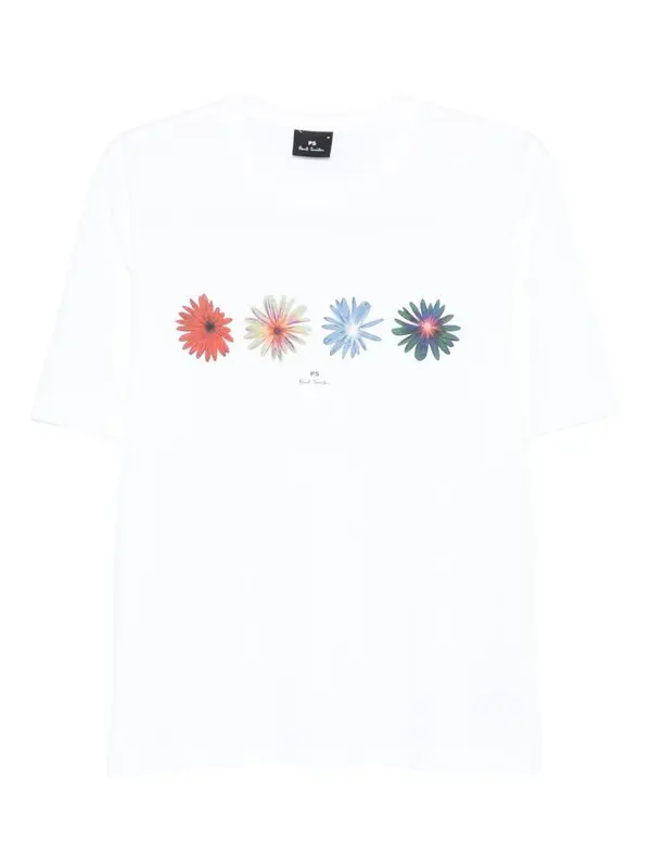 Paul Smith Organic Cotton Printed T Shirt - White