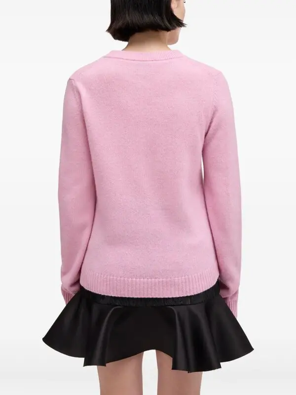 GANNI Wool Crewneck Sweater - Pink