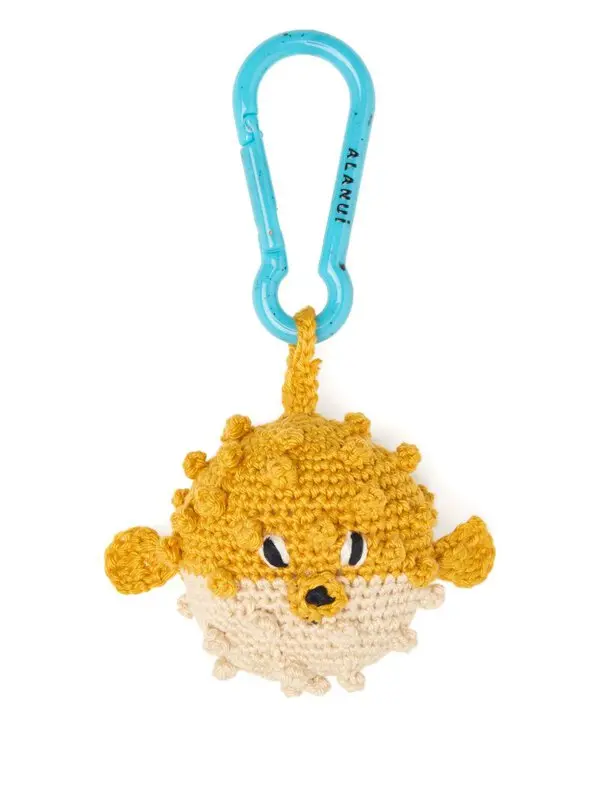 Alanui Puffer Fish Crochet Keyring - Yellow