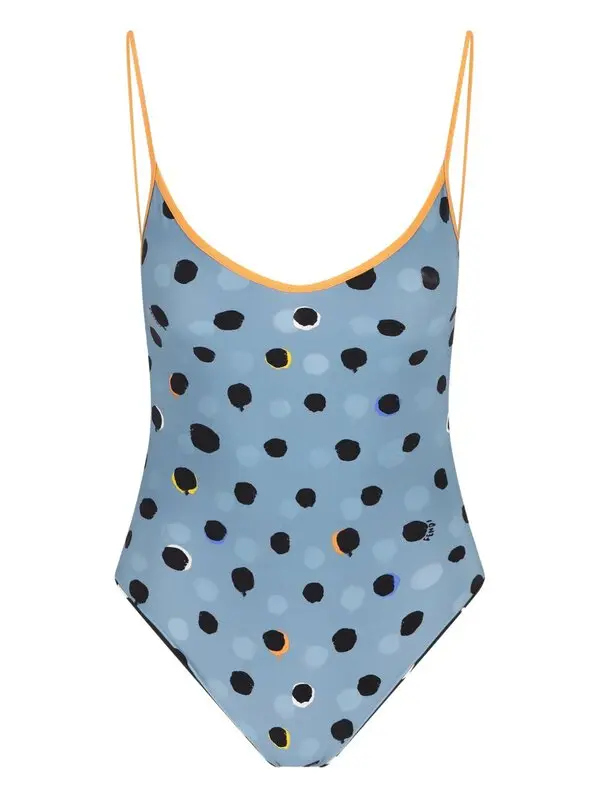 Fendi Polka Dot Print Swimsuit - Black