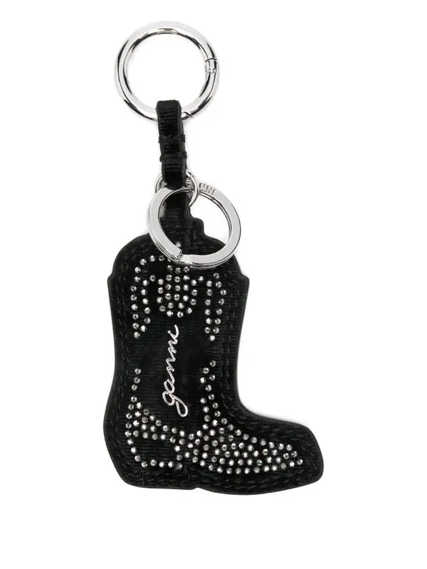 GANNI Western Boot Keyring - Black