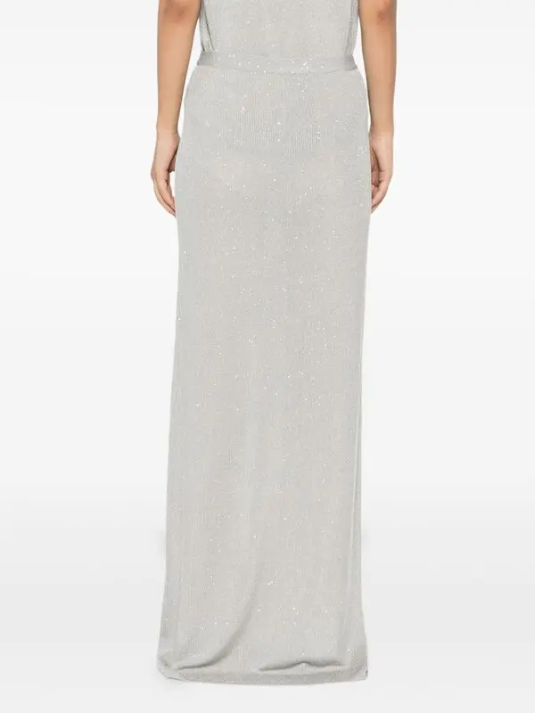 TOM FORD Sequined Long Skirt - Silver