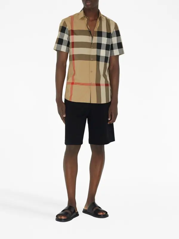 Burberry Check Cotton Shirt - Beige