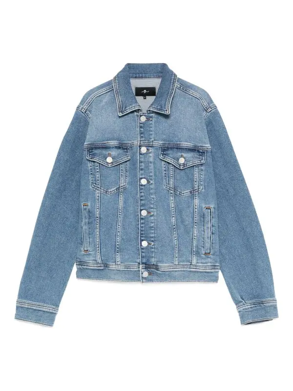 SEVEN Adi Denim Trucker Jacket - Clear Blue