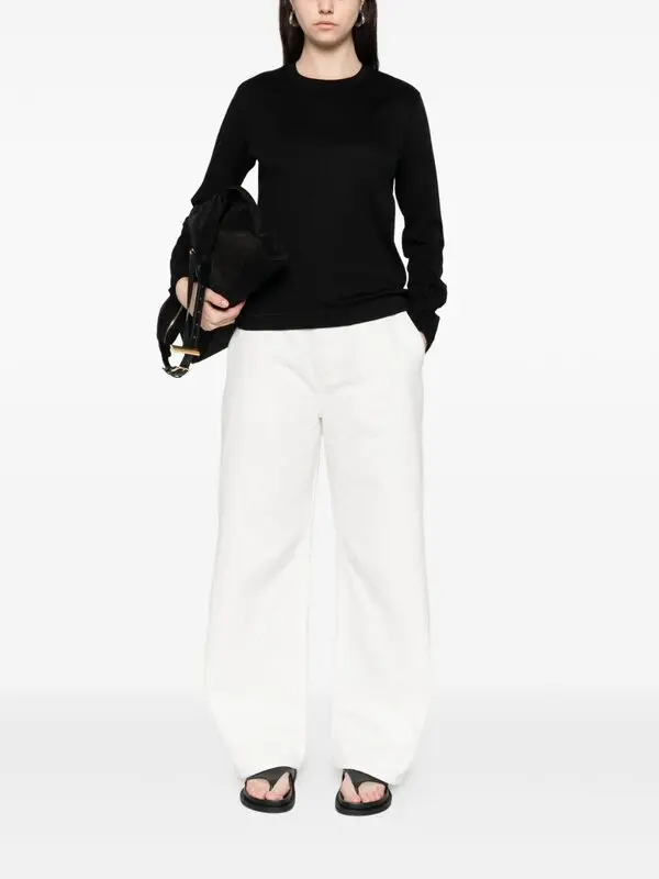 HERSKIND Cotton Crewneck Sweater - Black