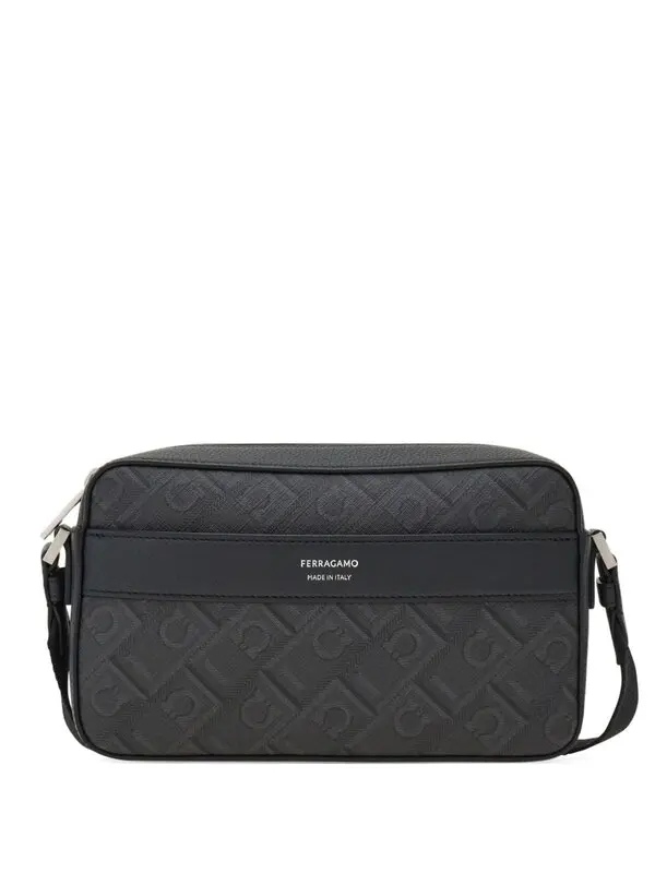 FERRAGAMO Monogram Crossbody Bag - Black