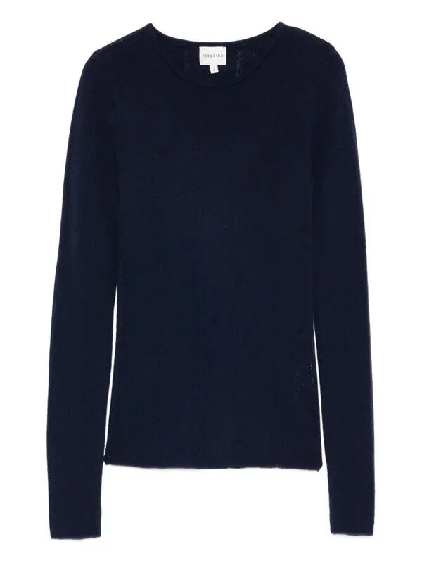HERSKIND Wool Crewneck Sweater - Blue