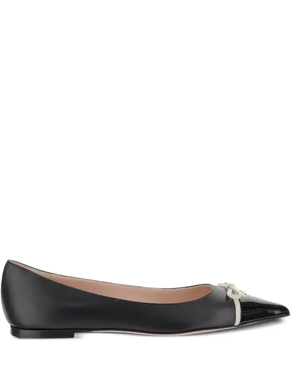 Valentino Garavani Bepointy Leather Ballerinas - Black