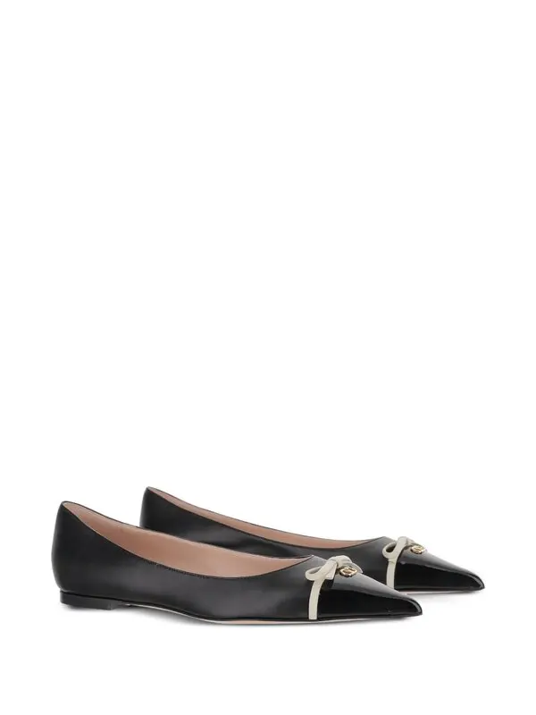 Valentino Garavani Bepointy Leather Ballerinas - Black