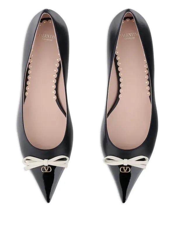 Valentino Garavani Bepointy Leather Ballerinas - Black