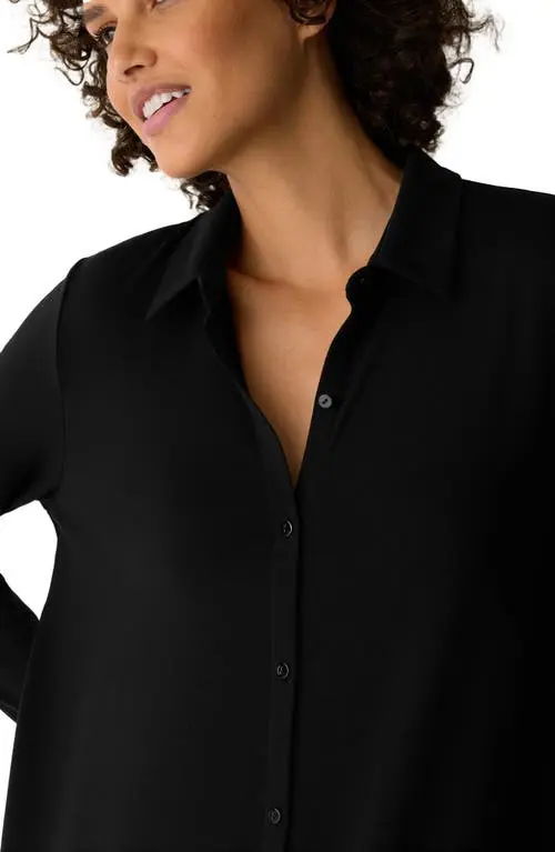 Eileen Fisher Long-sleeve Oval Jersey Shirtdress