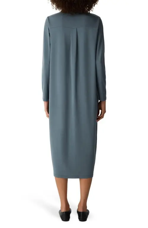 Eileen Fisher Long-sleeve Oval Jersey Shirtdress