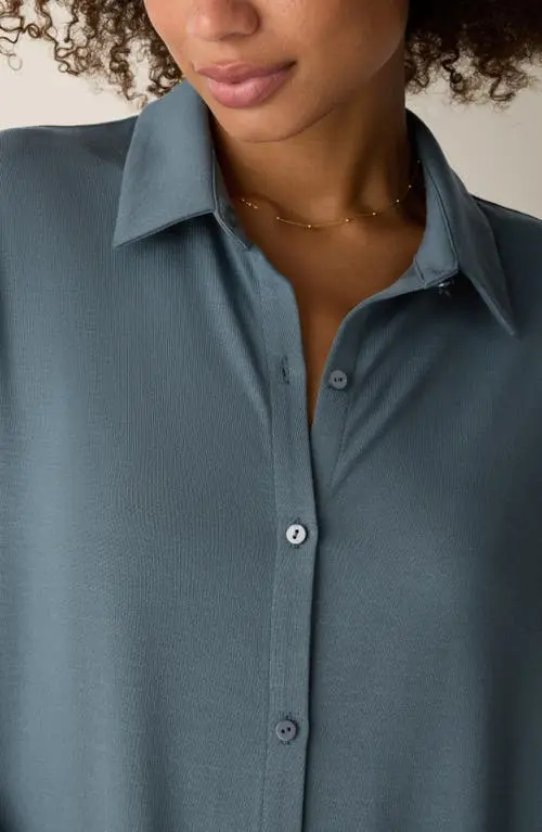 Eileen Fisher Long-sleeve Oval Jersey Shirtdress