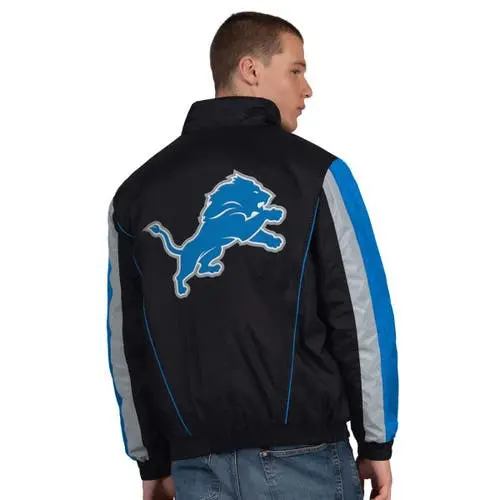STARTER Detroit Lions Gridiron Half-zip Jacket