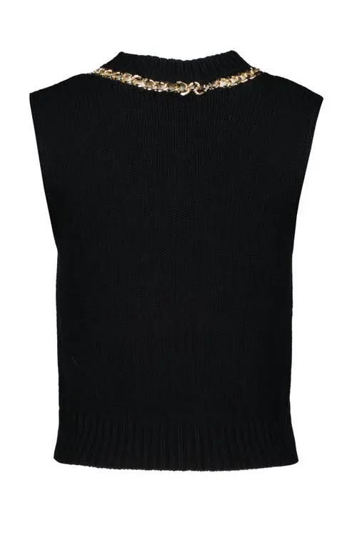 BISHOP + YOUNG Savoy Chain Detail Sweater Tank - Black