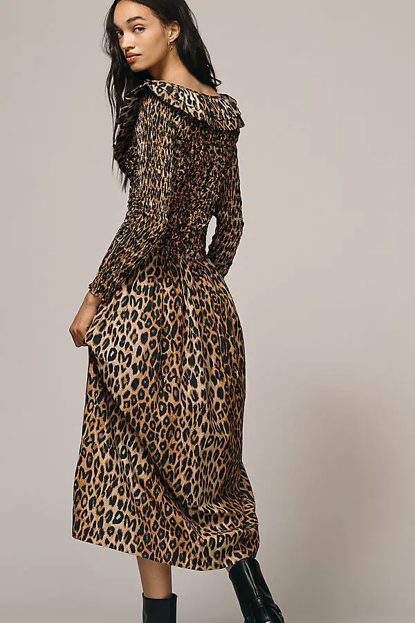 DAMSON MADDER Harper Shirred Midi Dress