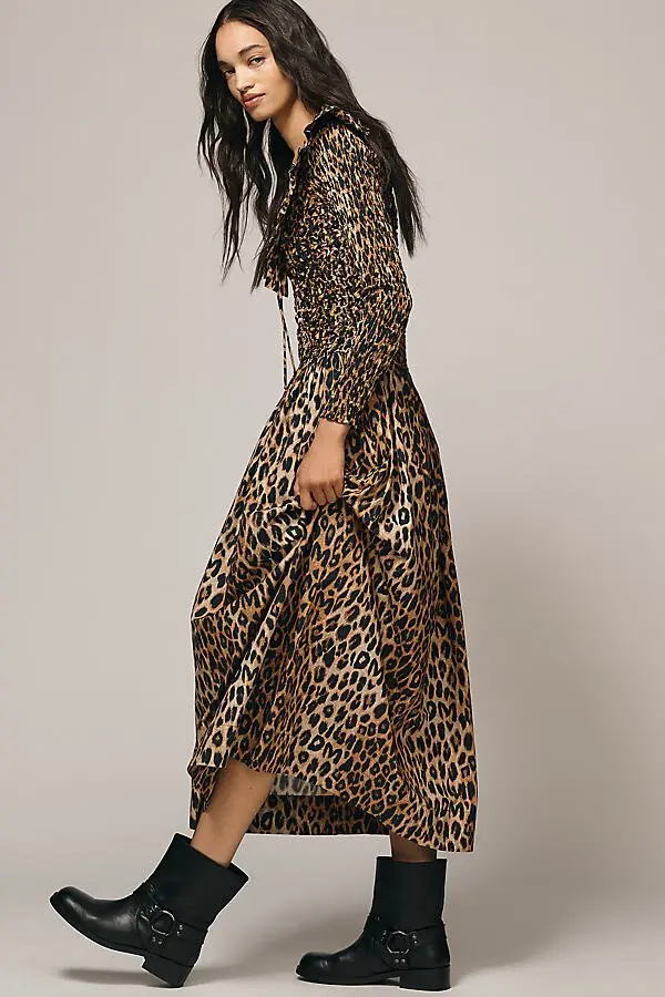 DAMSON MADDER Harper Shirred Midi Dress