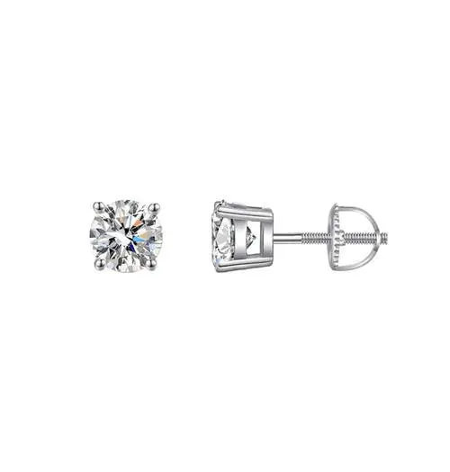 DONATELLO GIAN Round Cut Stud Earrings - Silver