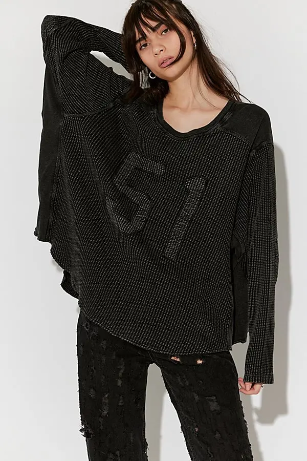 Free People Fp One Blake Graphic Thermal - Black