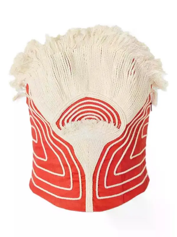 ANDRES OTALORA Sol Quema Fringed Top - Red