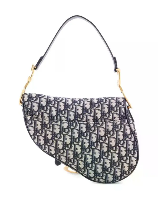 Dior Saddle Handbag With Strap Oblique Canvas Medium Shoulder Bag - Blue