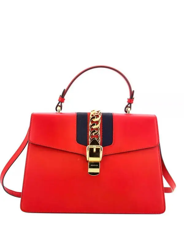 Gucci Sylvie Top Handle Medium Satchel - Red
