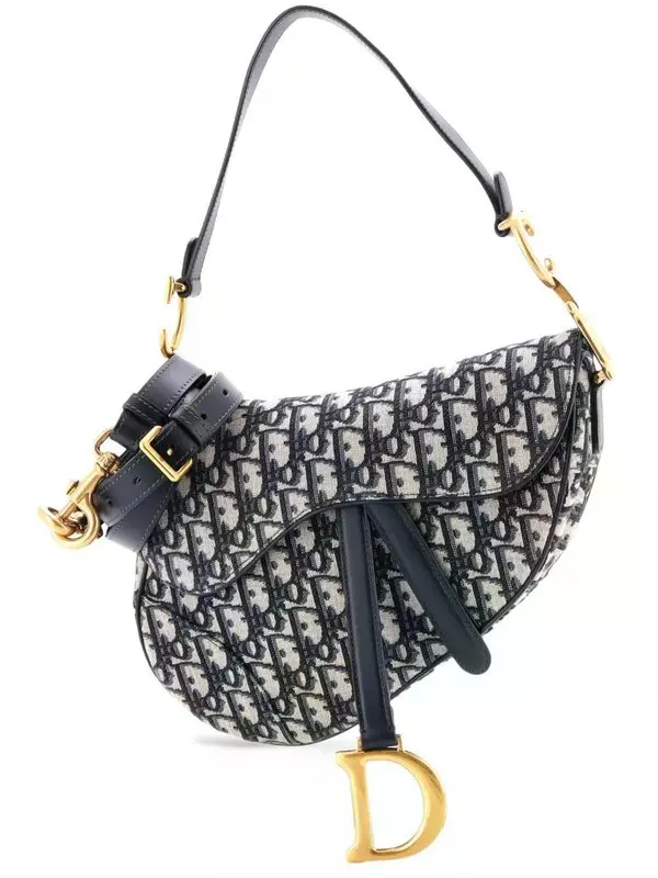 Dior Saddle Handbag Oblique Canvas Medium Shoulder Bag - Blue