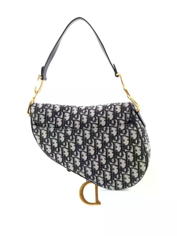 Dior Saddle Handbag Oblique Canvas Medium Shoulder Bag - Blue