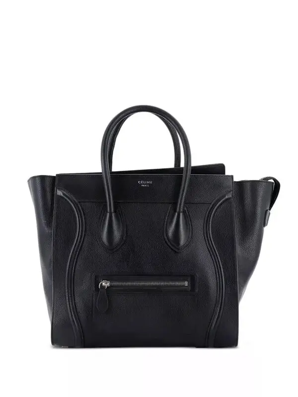 Celine Luggage Bag Grainy Leather Mini Tote Bag - Black