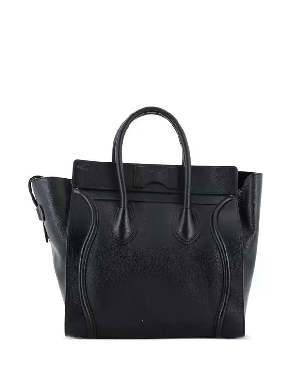 Celine Luggage Bag Grainy Leather Mini Tote Bag - Black