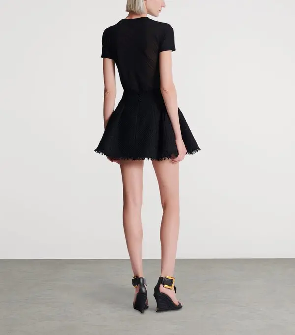 Balmain Tweed Mini Skirt With Chain Detail