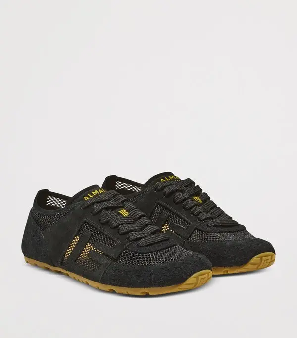 Balmain Suede Racer 45 Sneakers - Black
