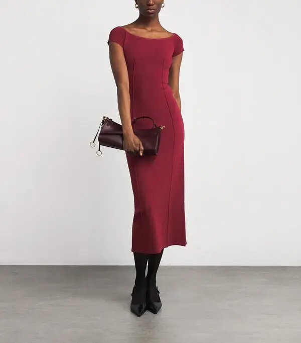 JOSEPH Milano Knit Foin Compact Maxi Dress - Red