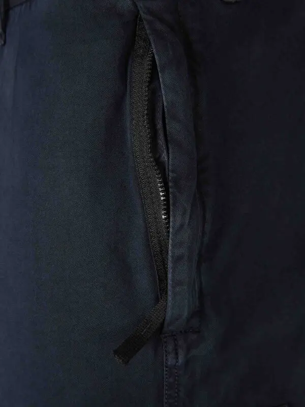 Stone Island Cotton Trousers With Logo - Blue