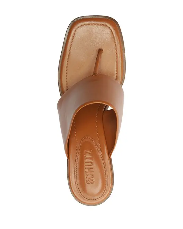 Schutz Martha Leather Thong Sandals - Miele