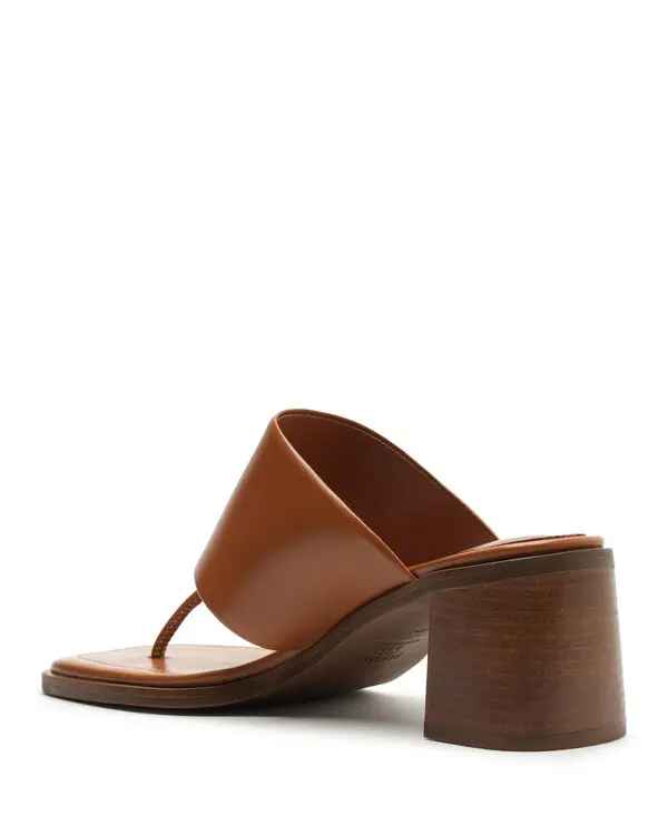 Schutz Martha Leather Thong Sandals - Miele