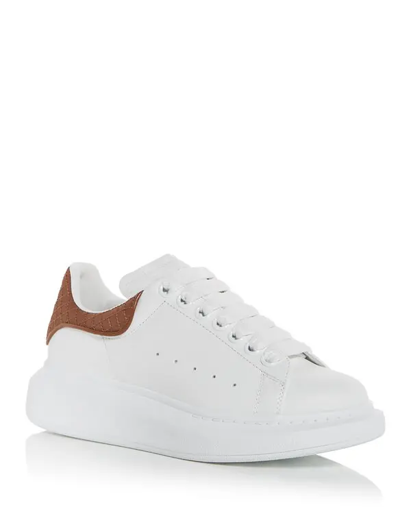 Alexander McQueen Oversized Leather And Suede Sneakers - Light Tan