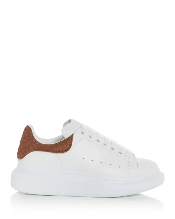 Alexander McQueen Oversized Leather And Suede Sneakers - Light Tan