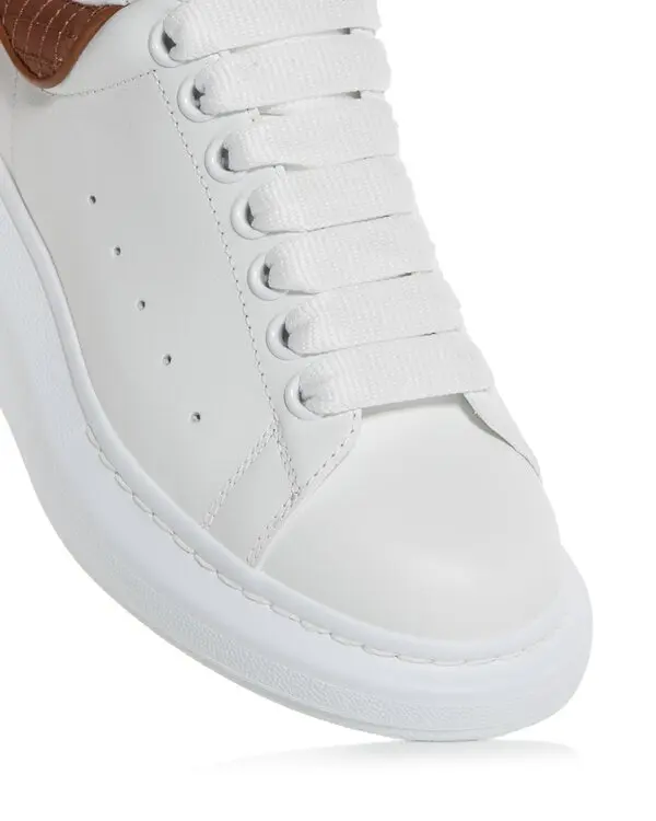 Alexander McQueen Oversized Leather And Suede Sneakers - Light Tan