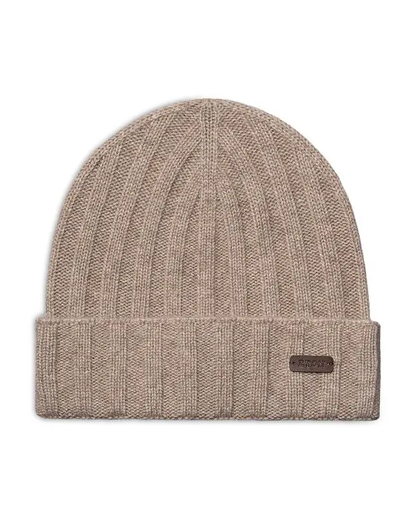 Eton Ribbed Cashmere Beanie - Light Beige