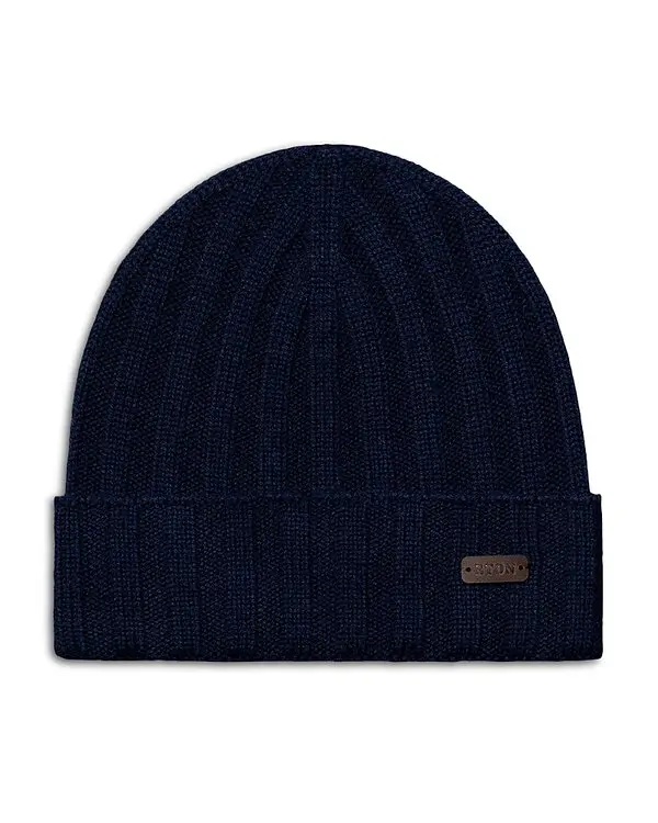 Eton Ribbed Cashmere Beanie - Navy