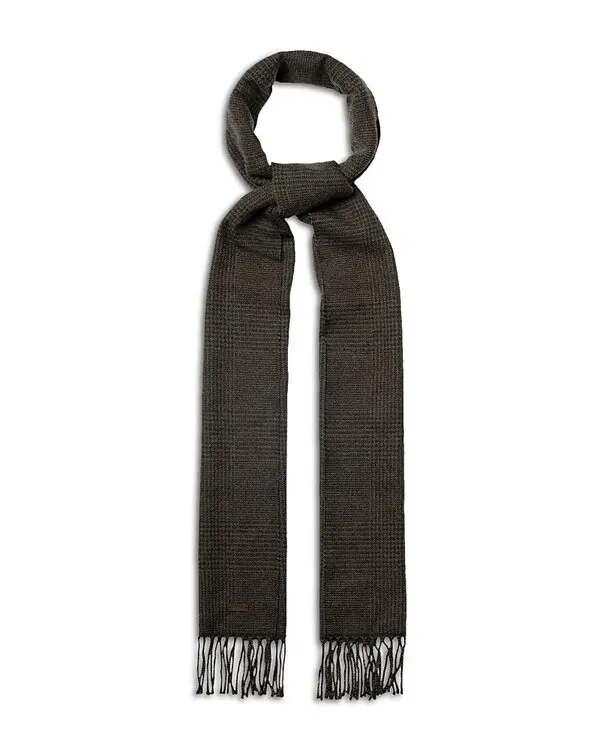 Eton Check Merino Wool Scarf - Dark Green